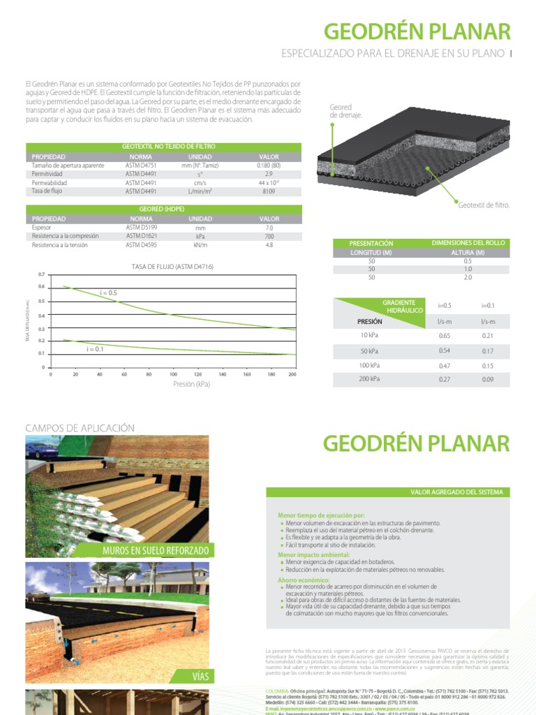 Geodren Planar PDF | PDF | Ingeniería geotécnica | Transporte