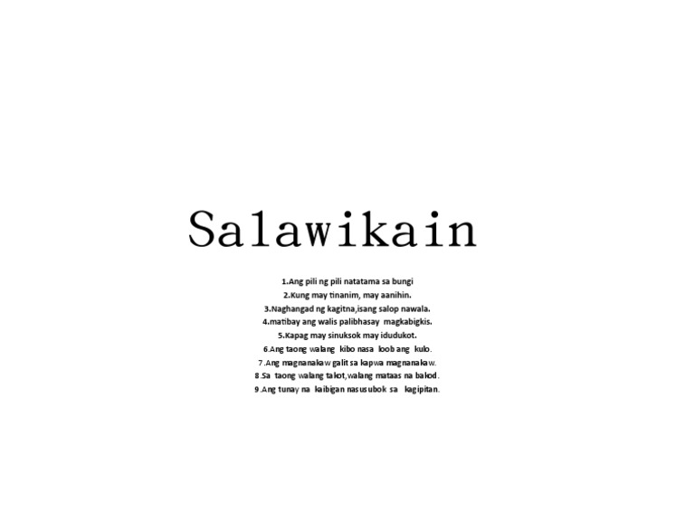 Salawikain | PDF