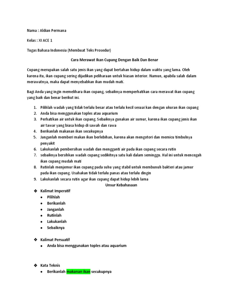 Tugas Teks Prosedur (Aldian Permana) | PDF