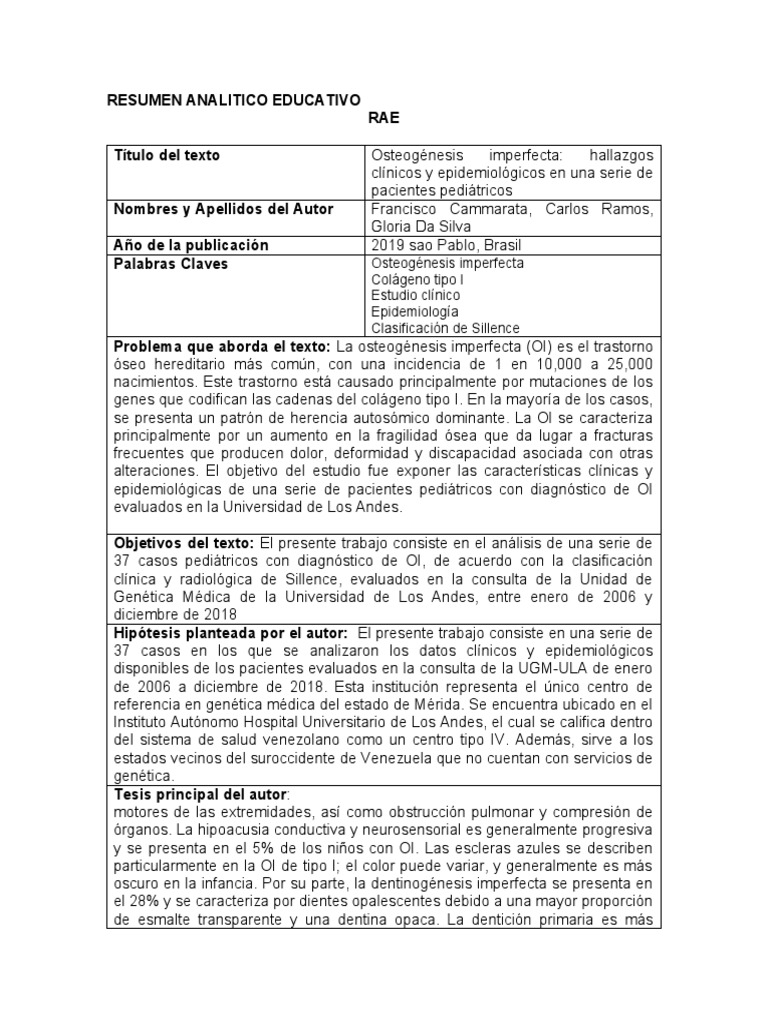 Ficha Rae | PDF | Hueso | Ciencias de la Salud