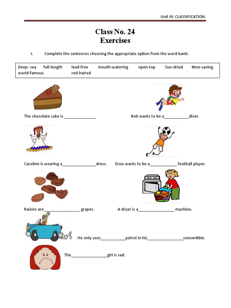 Clase No. 24 Nouns and Their Modifiers Exercises | PDF | Morphology ...