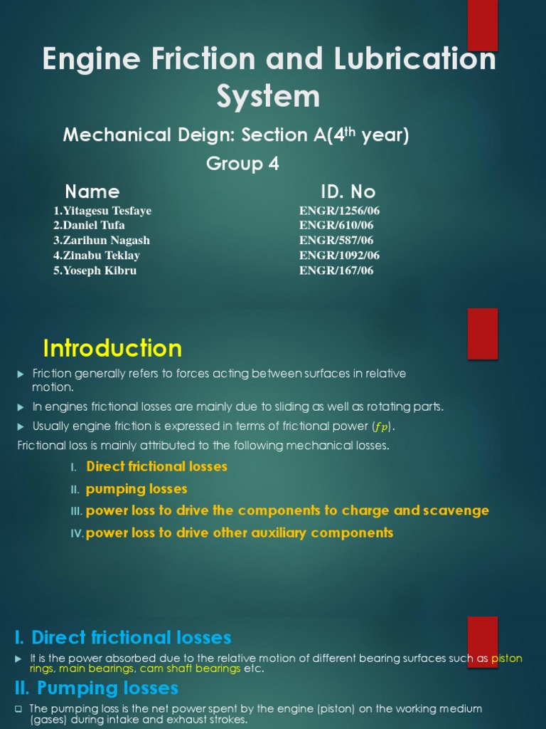 Engine Friction & Lubrication Guide | PDF | Friction | Internal ...