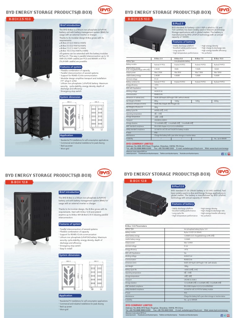 Byd Energy Storage Products (B-Box) Byd Energy Storage Products (B-Box ...