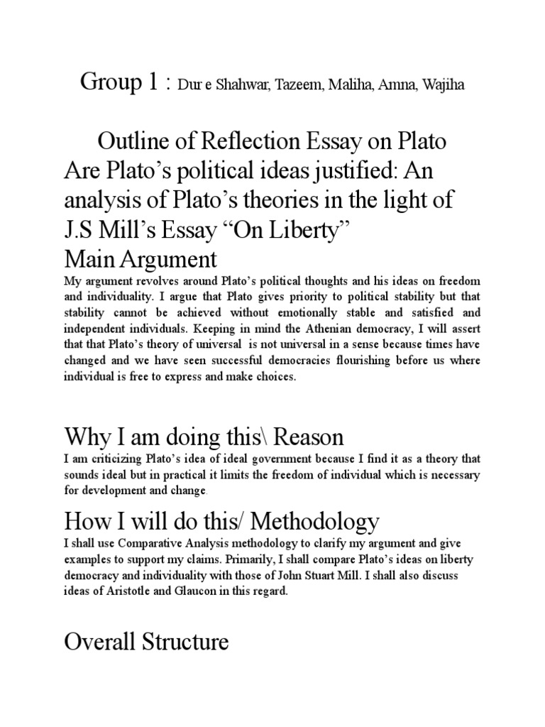 Plato Essay Outline by Group 1 | PDF | Plato | Idea