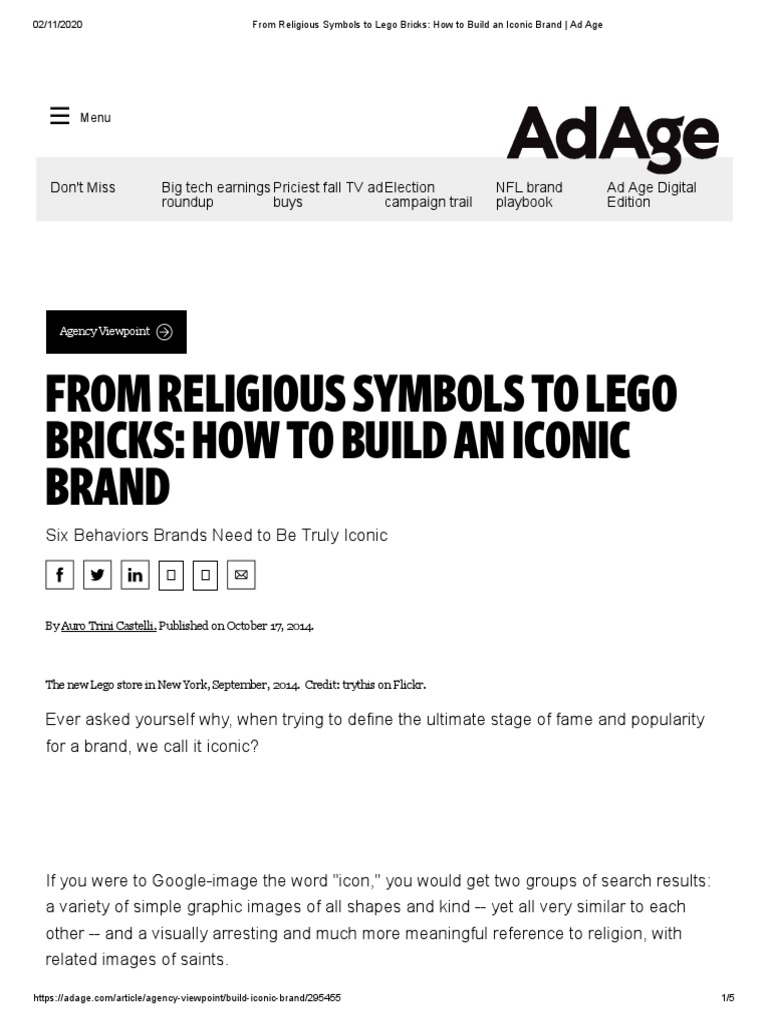 From Religious Symbols To Lego Bricks: How To Build An Iconic Brand ...