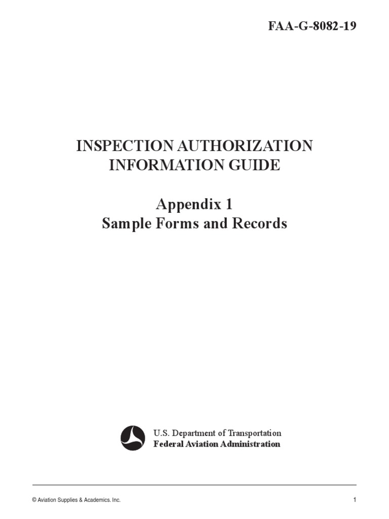 FAA-G-8082-19 IA Sample Forms and Records | PDF | Federal Aviation ...