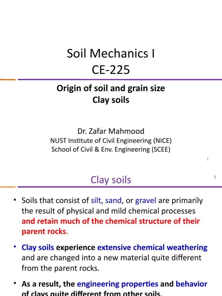 CE225 SM 04 Cay Soils | PDF | Soil | Clay