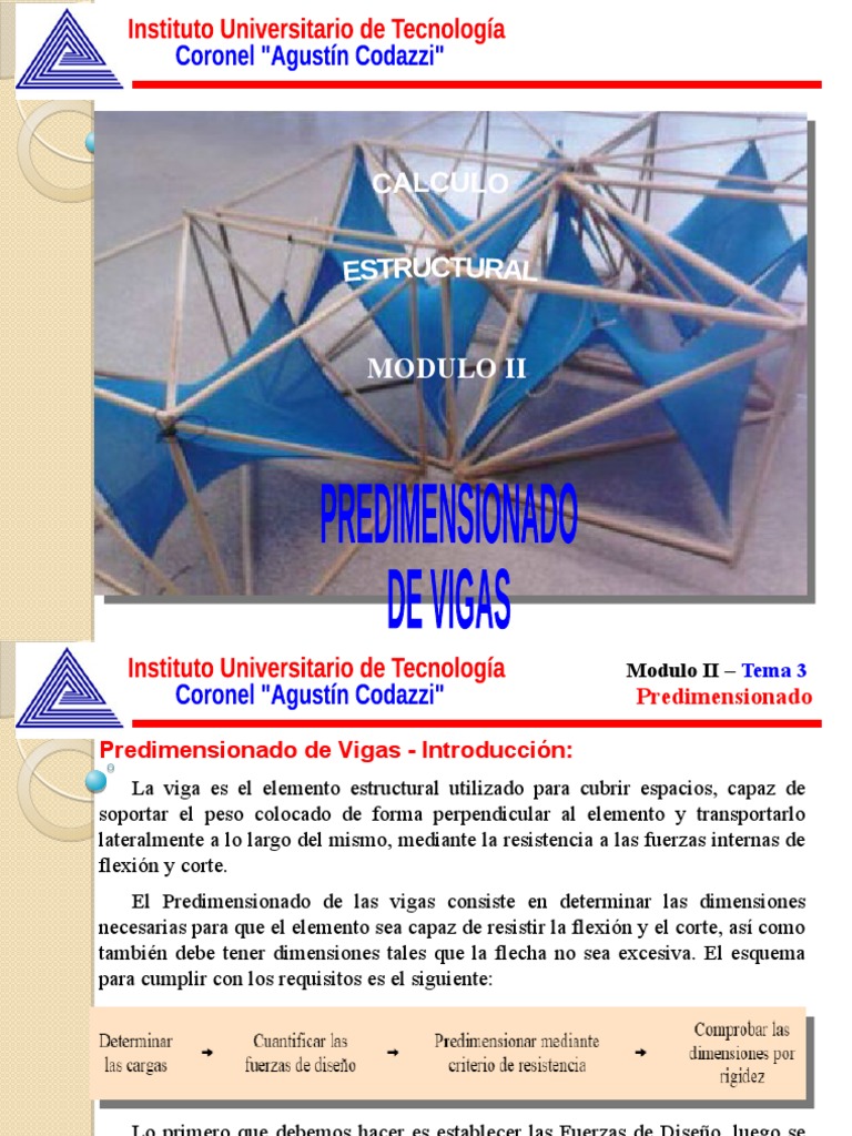 Calculo Estructural - Modulo II - Tema 3 - Predimensionado de Vigas | PDF | Resistencia de ...