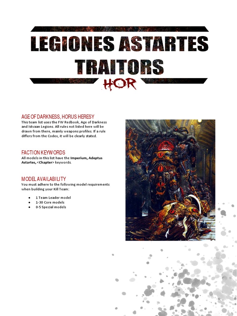 Kill Team - Legiones-Astartes Traitors v9.9 | PDF | Infantry | Wars ...