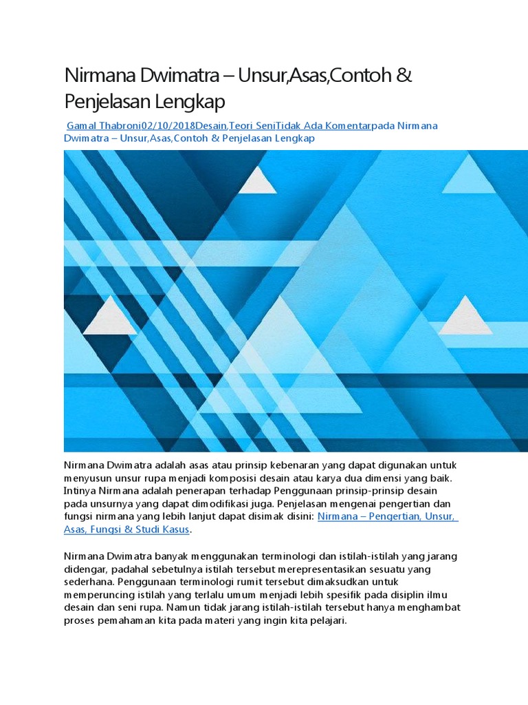 PRINSIP-PRINSIP DASAR NIRMANA DWIMATRA | PDF