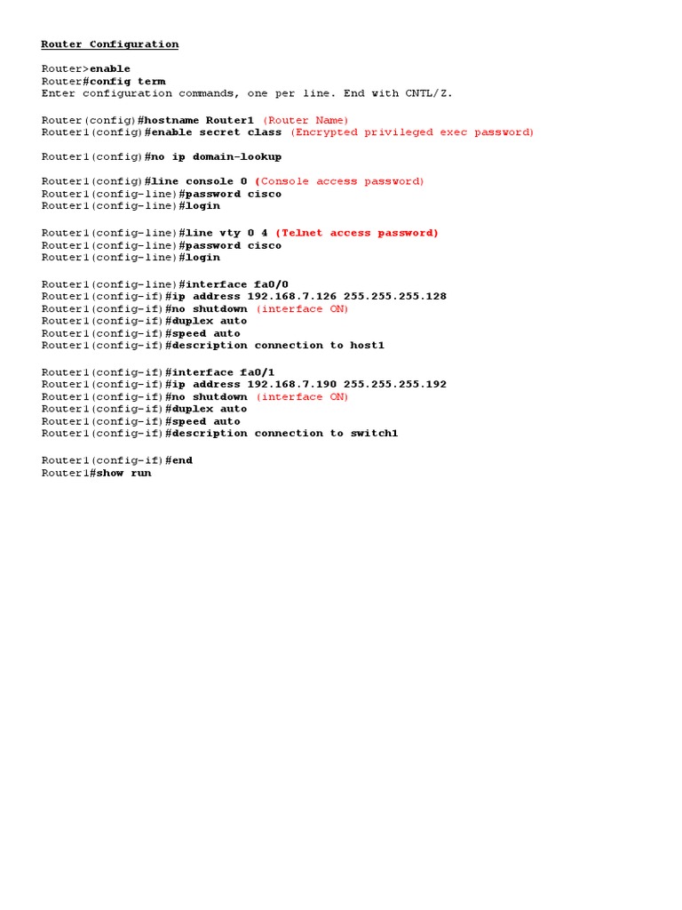 Router Name Encrypted Privileged Exec Password Pdf Network Protocols Computer Architecture