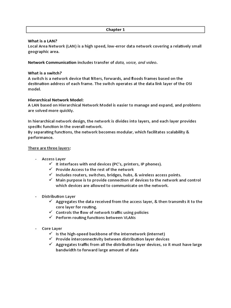 CCNA 3 - Summary | PDF | Science & Mathematics | Computers
