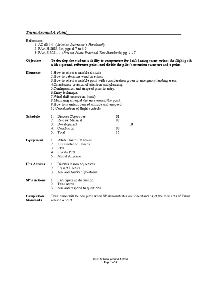 Turns Around A Point Lesson | PDF