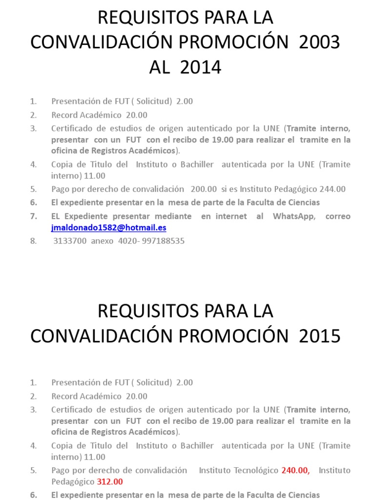 Requisitos para La Convalidación | PDF | Business