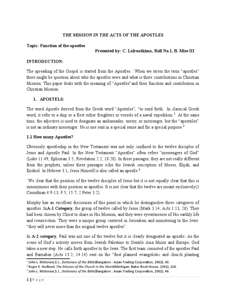 Function of The Apostles | PDF | Acts Of The Apostles | Paul The Apostle