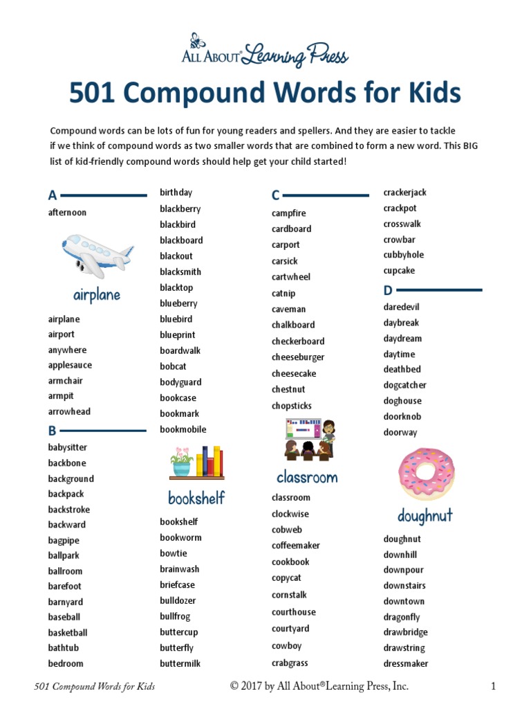 501 Compound Words For Kids | PDF