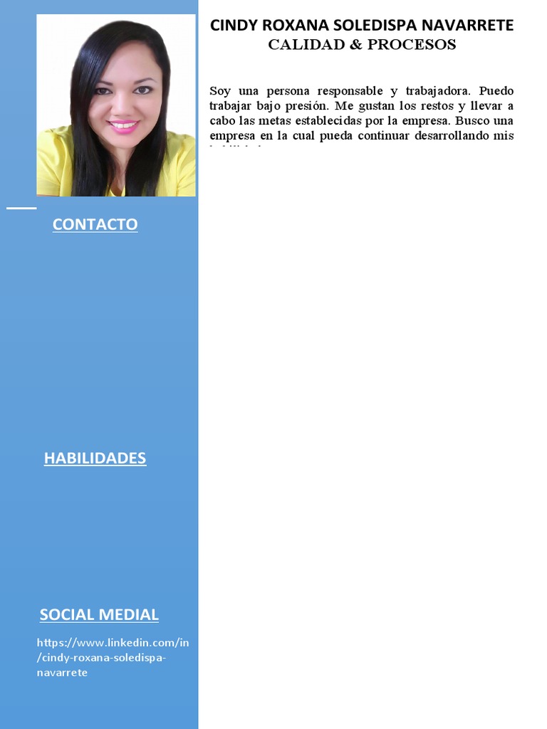 CV Cindy Soledispa (3298) | PDF | Marketing | Economias