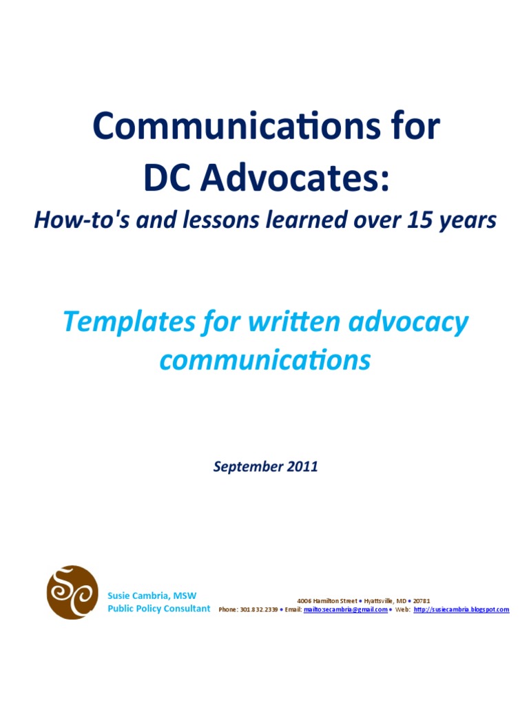DC Advocacy Communication Templates | PDF | Creative Commons | Creative ...