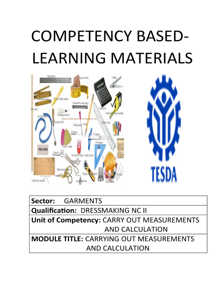 Competency Based-Learning Materials | PDF | Sewing | Consumer Goods