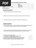 Form For Designing The IISCA | PDF | Reinforcement | Behavior