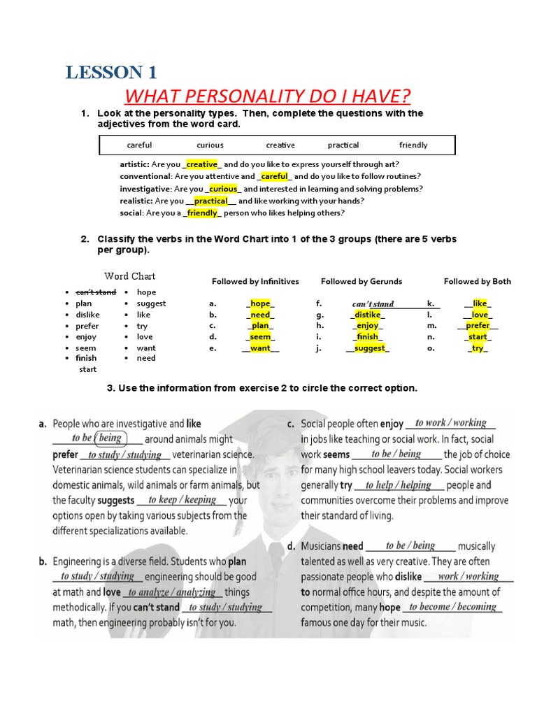 What Personality Do I Have?: Lesson 1 | PDF | Self-Improvement