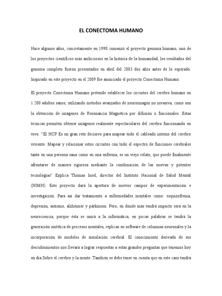El Conectoma Humano | PDF | Salud mental | Medicina