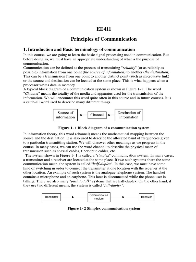 Communication Principles Overview | PDF | Duplex (Telecommunications ...