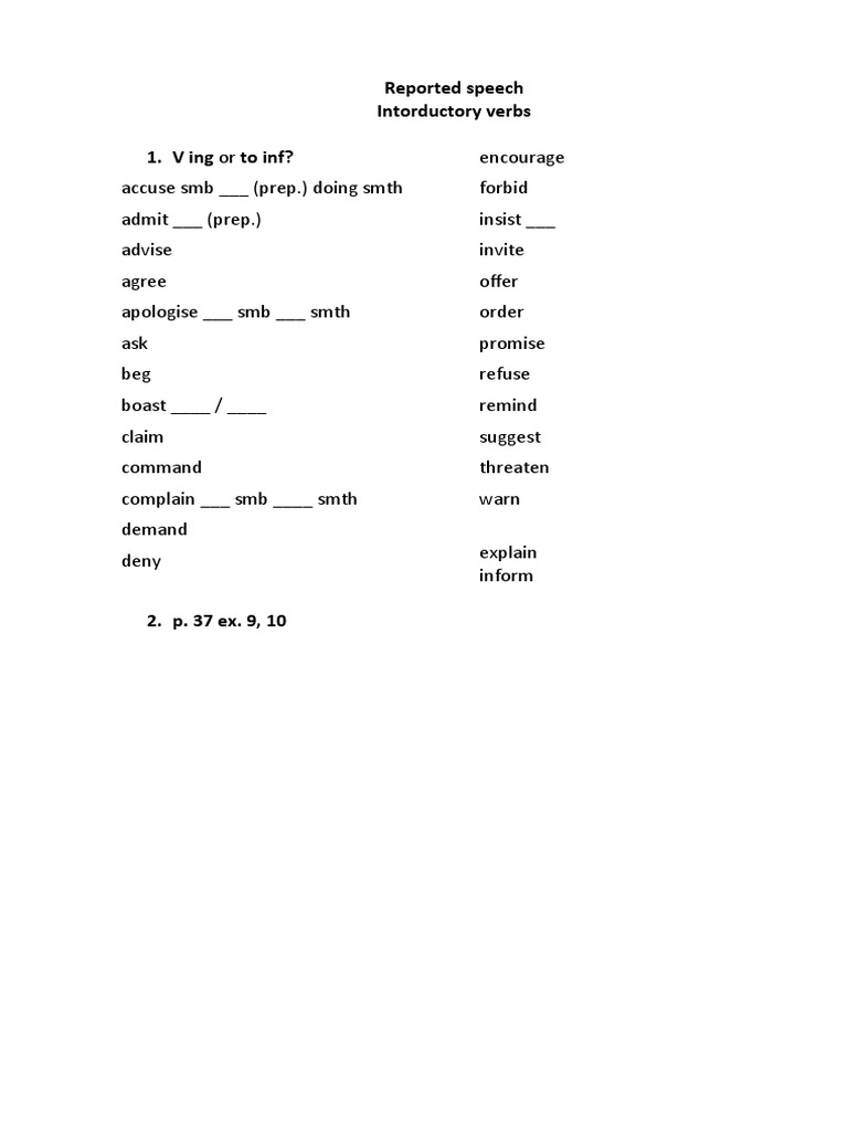Reported Speech Grammar | PDF