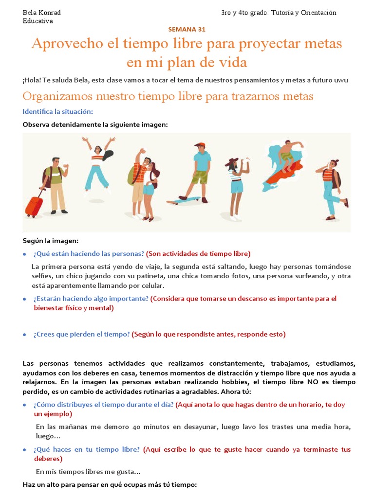 Planificando el futuro: Metas, planes de vida y organización del tiempo ...