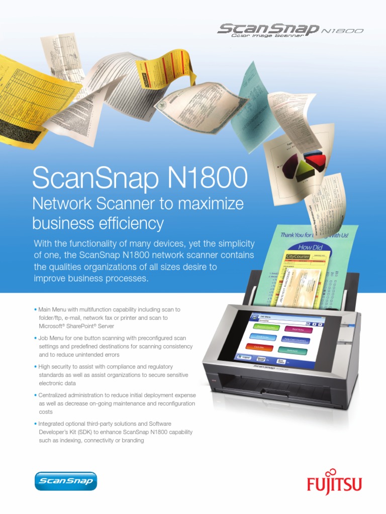 Scansnap N1800: Network Scanner To Maximize Business Efficiency | PDF ...