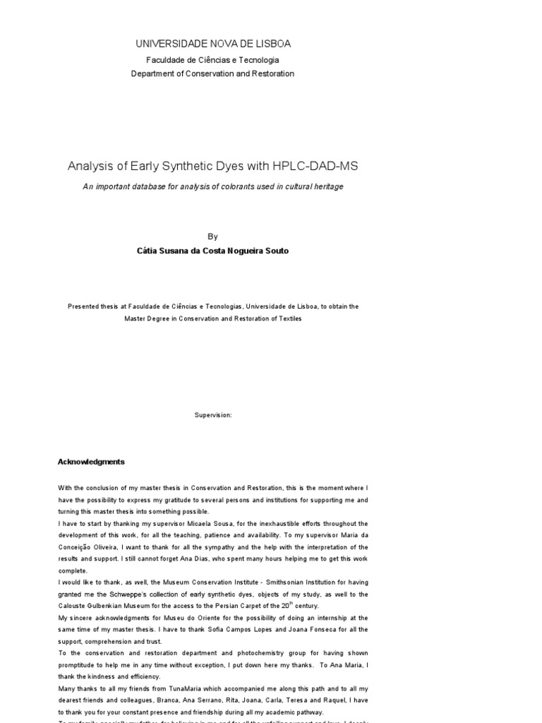 HPLC-DAD-MSn Analysis of Synthetic Dyes | PDF | Dye | High Performance ...