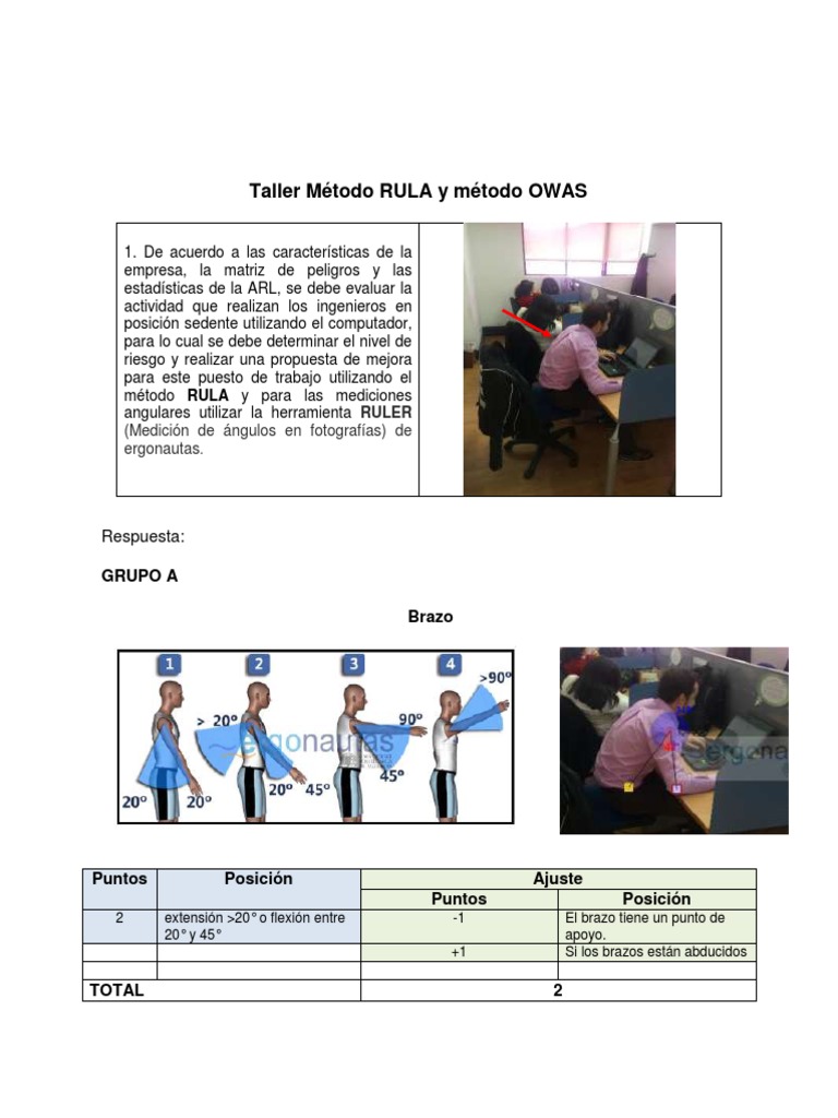 Taller RULA y OWAS VF 05 NOV | PDF | Factores humanos y ergonomía | Naturaleza