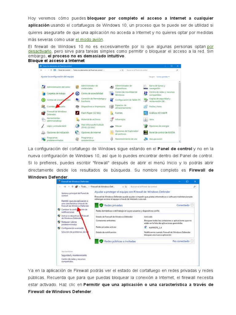 Firewall Descargar Gratis Pdf Cortafuegos Informática Windows 10