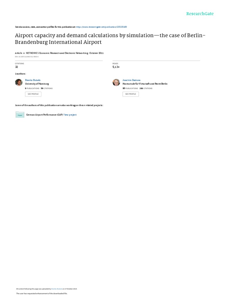 Airport Capacity Simulation: Berlin-Brandenburg | PDF | Airport | Airlines