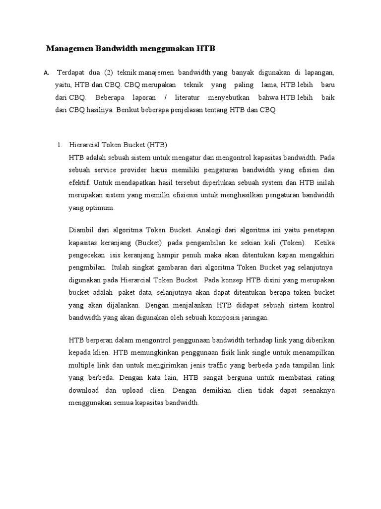 Managemen Bandwidth Menggunakan HTB | PDF | Komputer