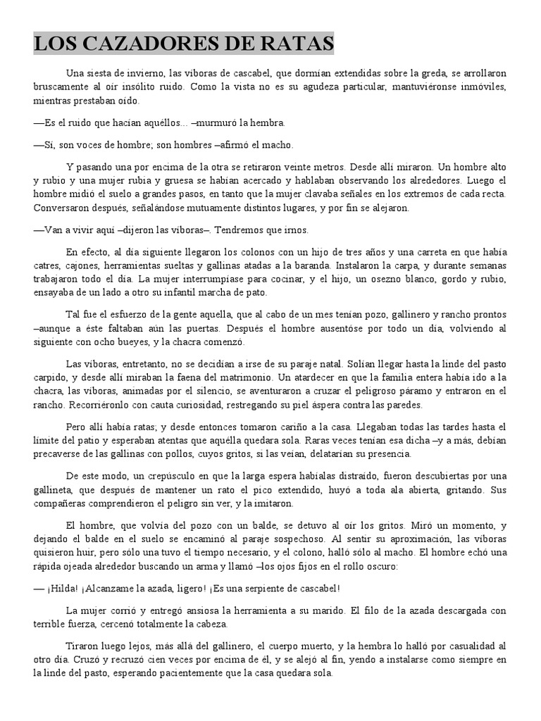 Los Cazadores de Ratas y Los Inmigrantes | PDF