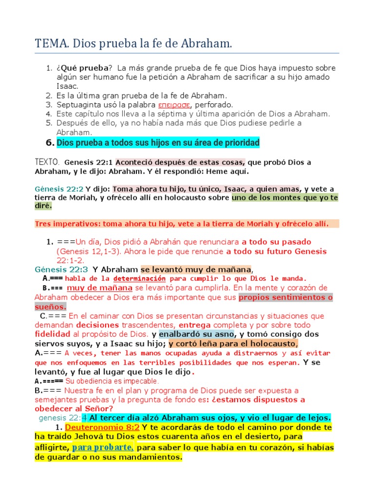 Dios Prueba La Fe de Abraham | PDF | Abrahán | Moisés