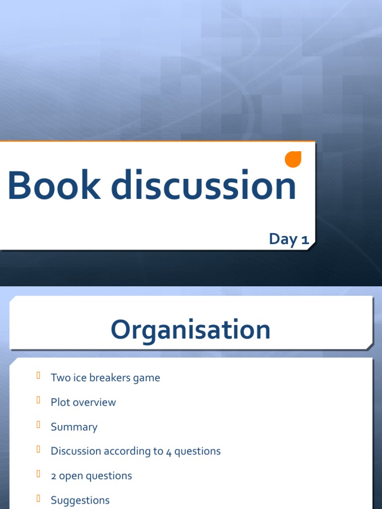 Book Club Day 1: Discussion & Tips | PDF