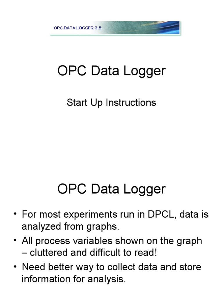 OPC Data Logger: Start Up Instructions | PDF | Computers | Technology ...
