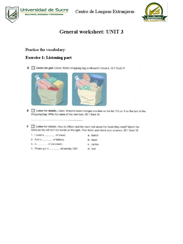 General Worksheet Unit | PDF