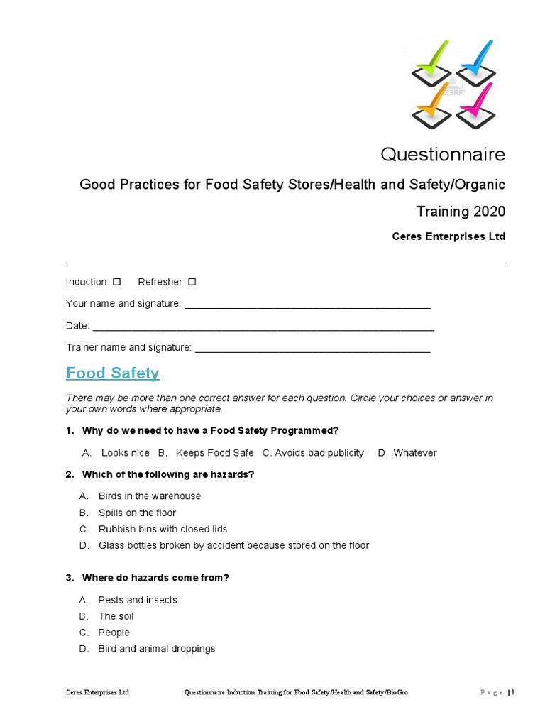 Questionnaire Induction N Refresher 2019 | PDF | Career & Growth | Business