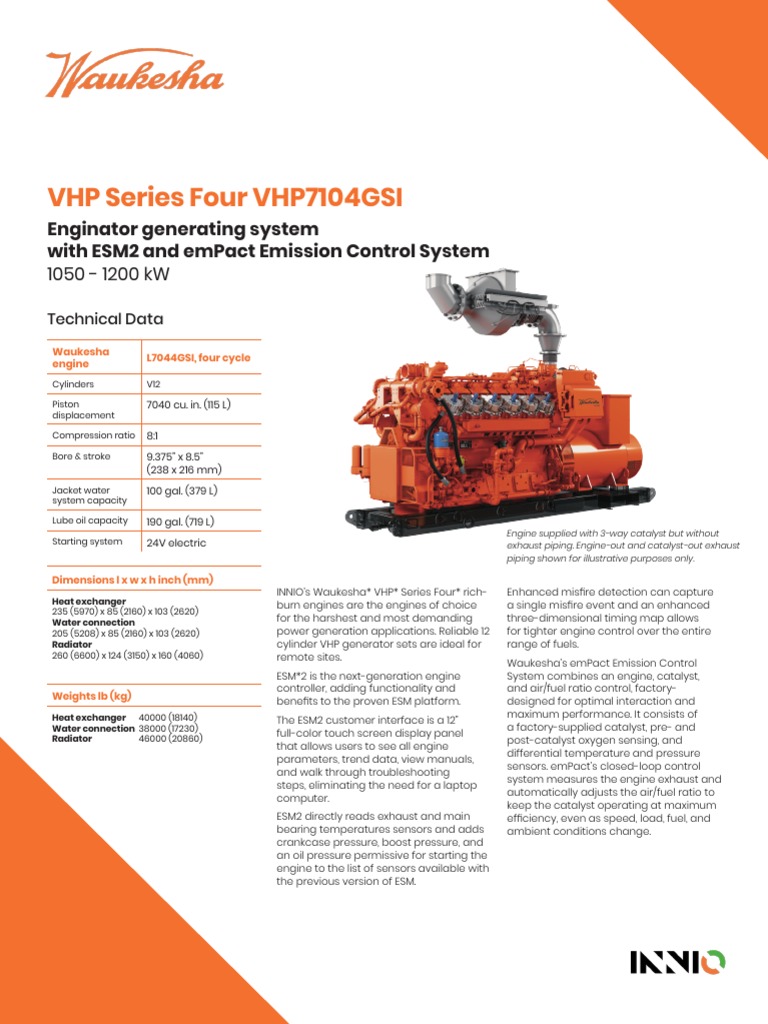 VHP Series Four Vhp7104Gsi: Enginator Generating System With Esm2 and ...