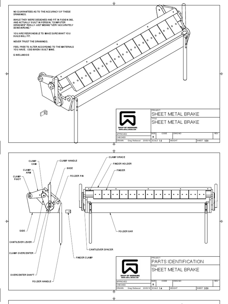 DIY Sheet Metal Brake Plans | PDF | Tools | Equipment