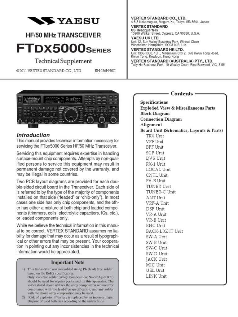 Yaesu ftdx5000 SM PDF | PDF | Frequency Modulation | Hertz