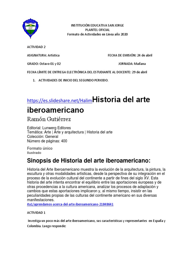 Actividades de Arte: Segundo Periodo | PDF | Color | Ritmo