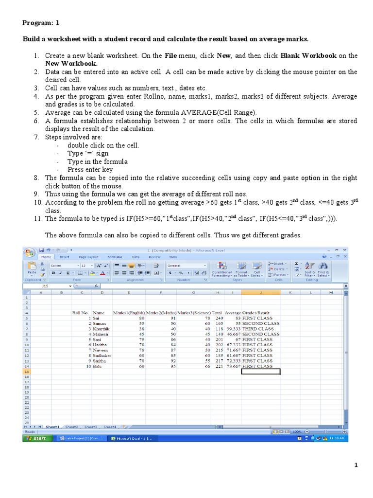 Student Records and Performance Reports | PDF | Databases | Worksheet