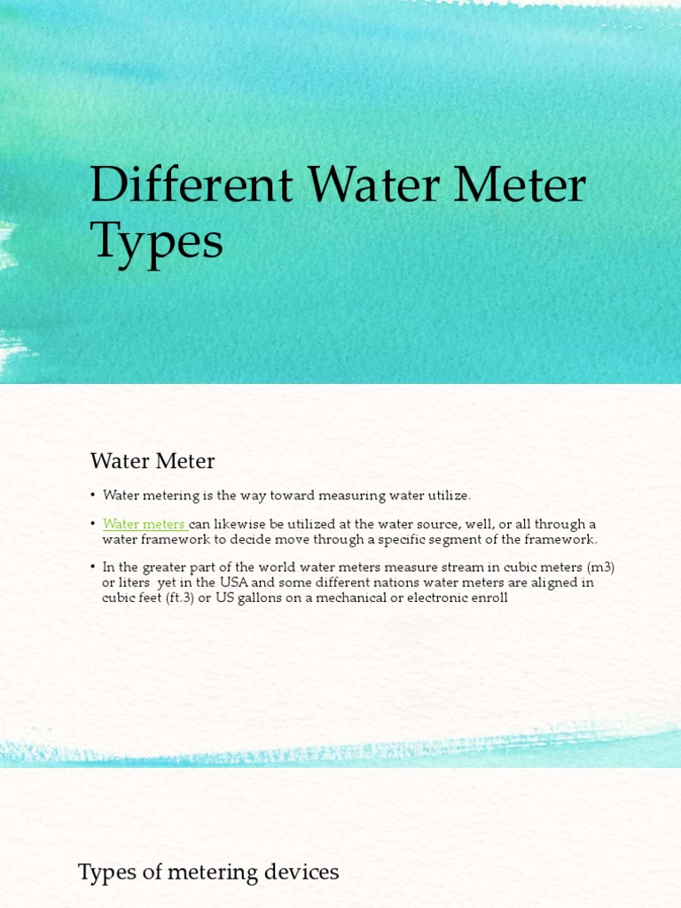 Different Water Meter Types | PDF