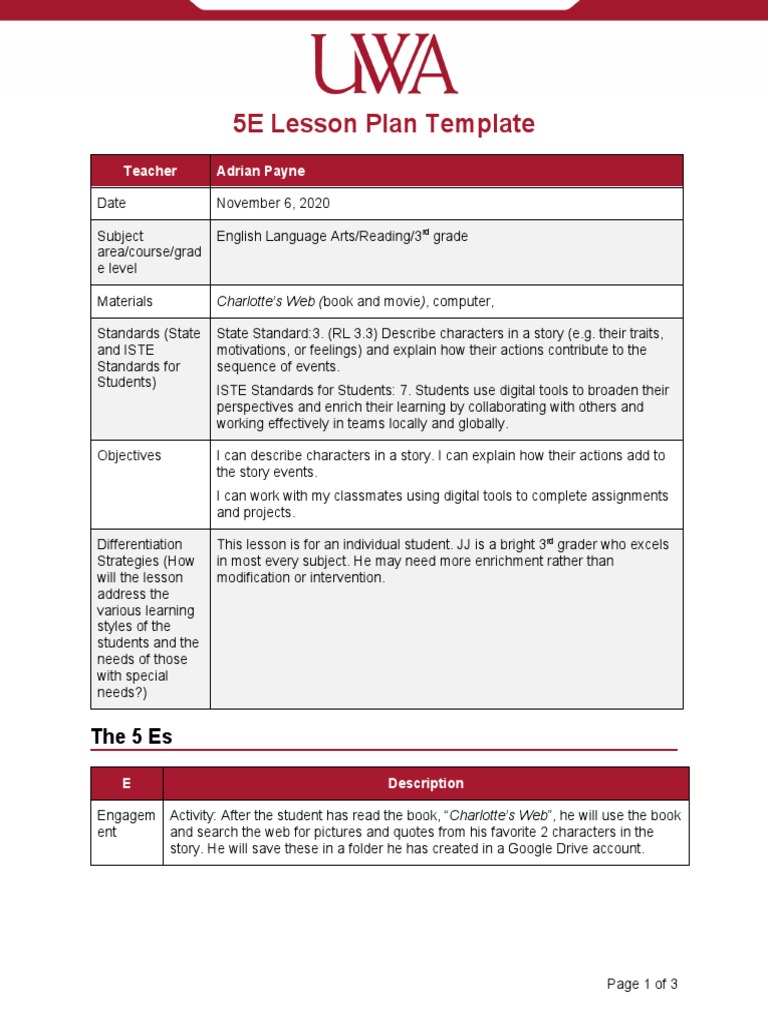 Payne Individual Lesson Plan | PDF | Lesson Plan | Science Education