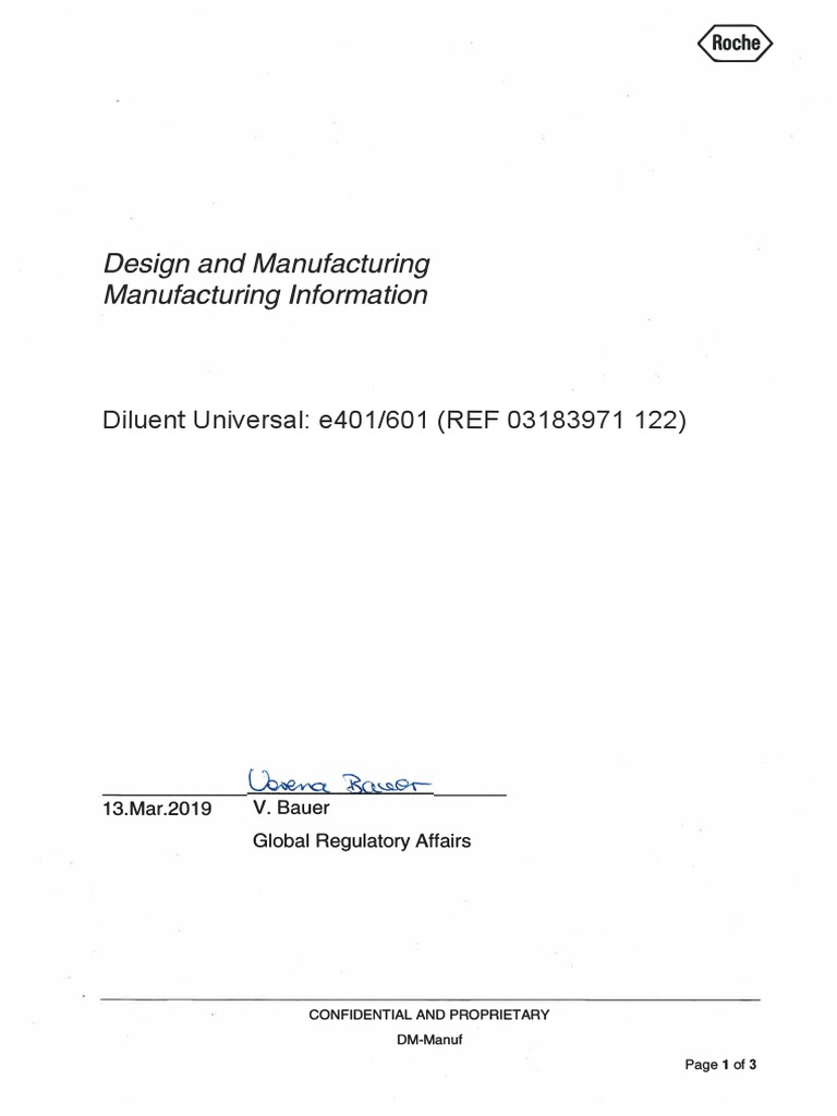Design and Manufacturing Manufacturing Information: Diluent Universal ...
