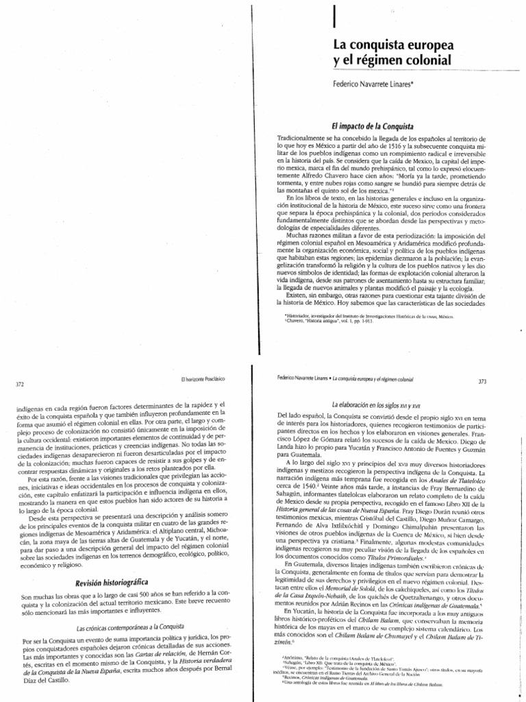 La Conquista Europea y El Regimen Colonial | PDF